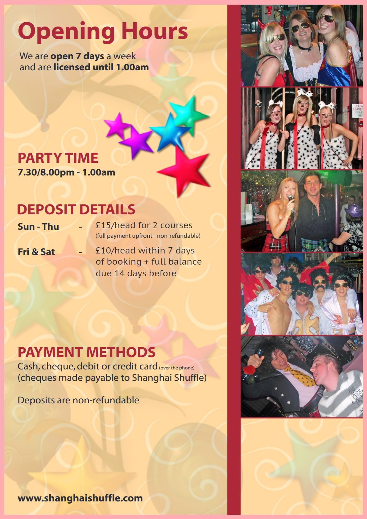 Shanghai Shuffle - Menu